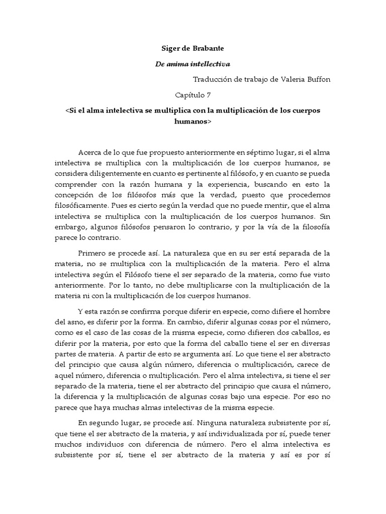 Siger de Brabante - de Anima Intellectiva 7 | PDF | Comprensión | Alma