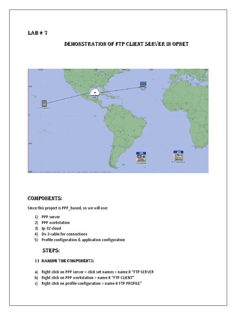 Lab # 7 Demonstration of FTP Client Server in Opnet | PDF