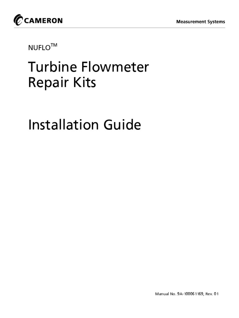 Nuflo Turbine Flow Meter Repair Kits | PDF | Flow Measurement | Private Law