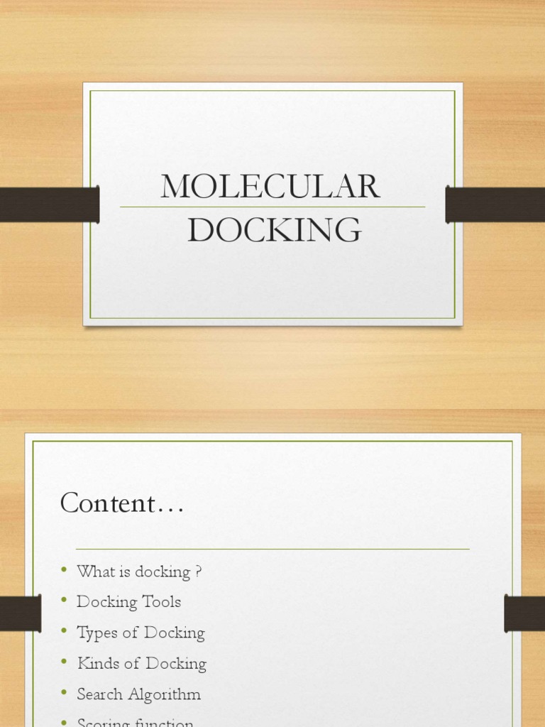 Docking and Scoring | PDF | Docking (Molecular) | Force Field (Chemistry)
