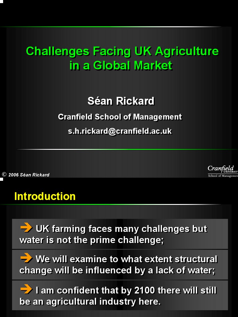 Challenges Facing UK Agriculture in A Global Market | PDF | Agriculture ...