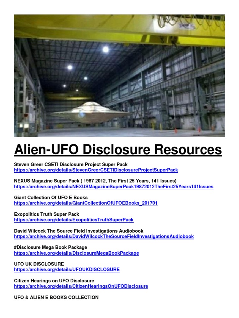 Alien-UFO Disclosure Resources | PDF