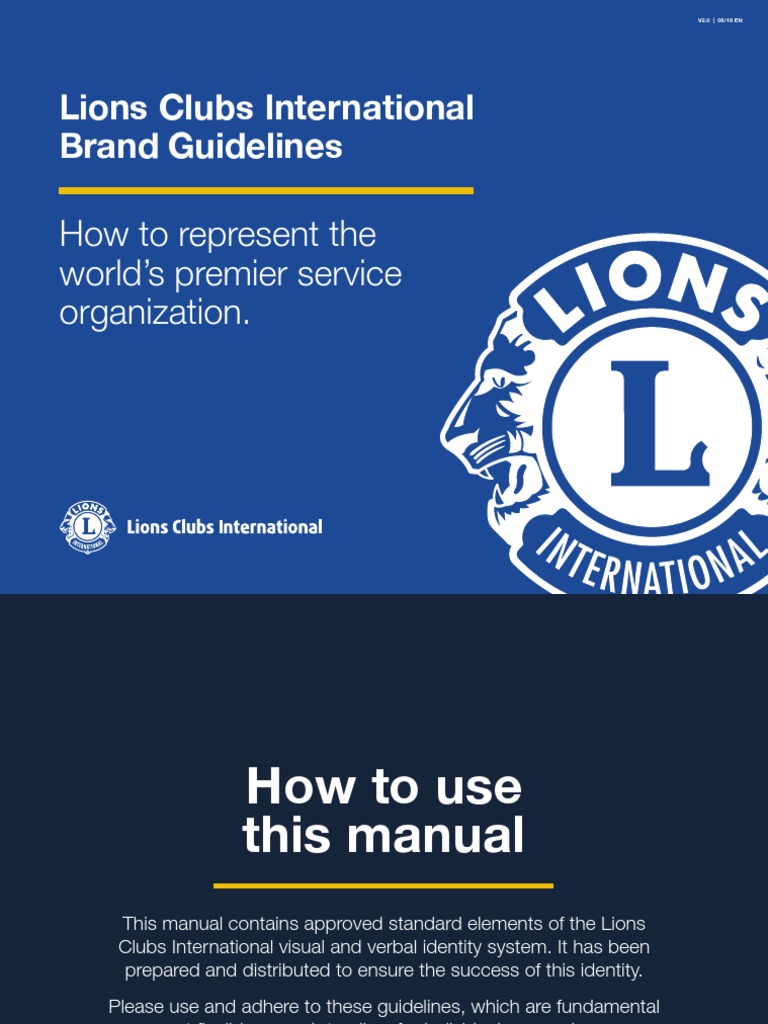Lions Clubs International BrandGuidelines V2 | PDF | Typefaces | Arial