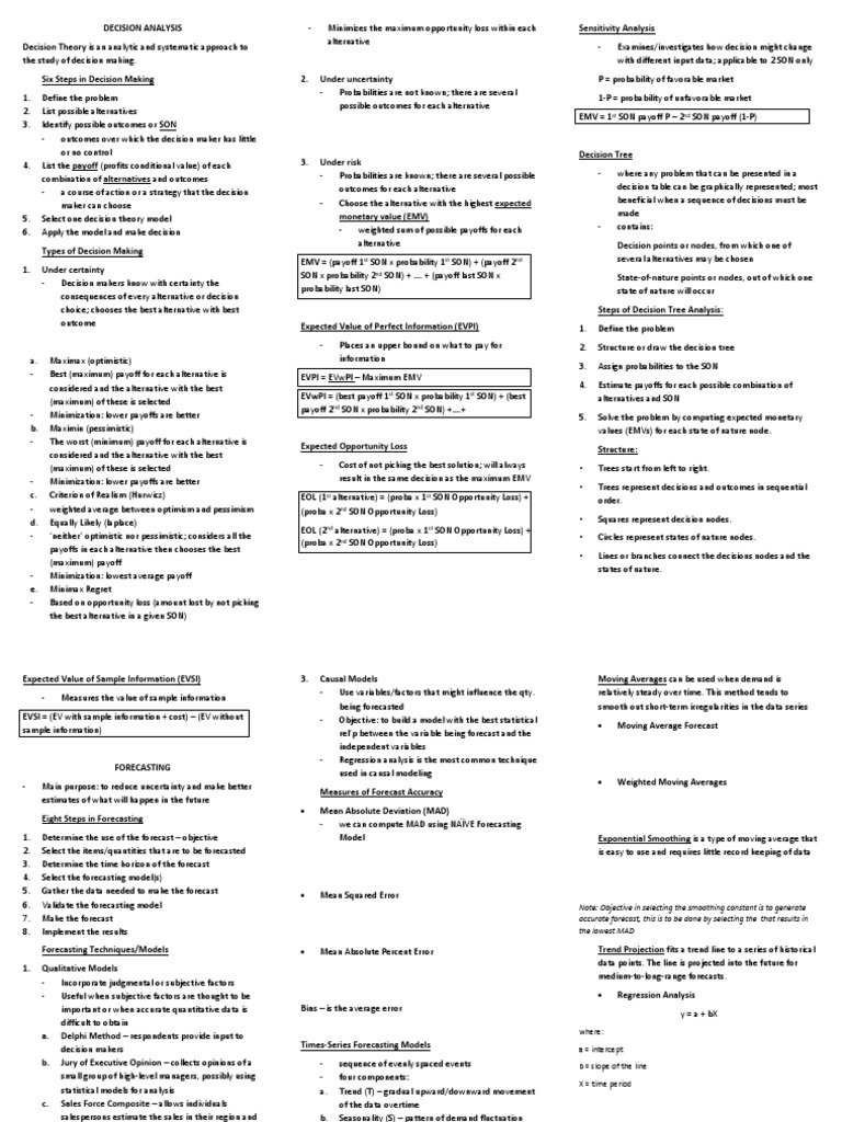 Management Science Reviewer | PDF | Forecasting | Analysis
