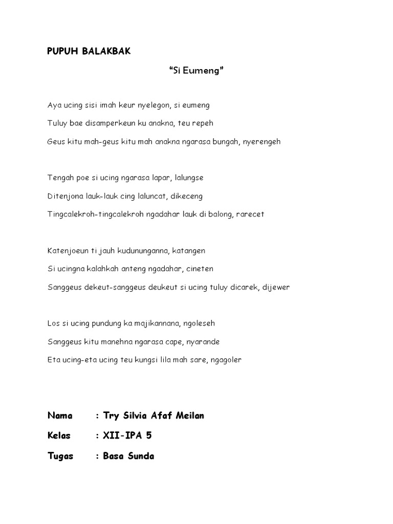 Pupuh Balakbak | PDF