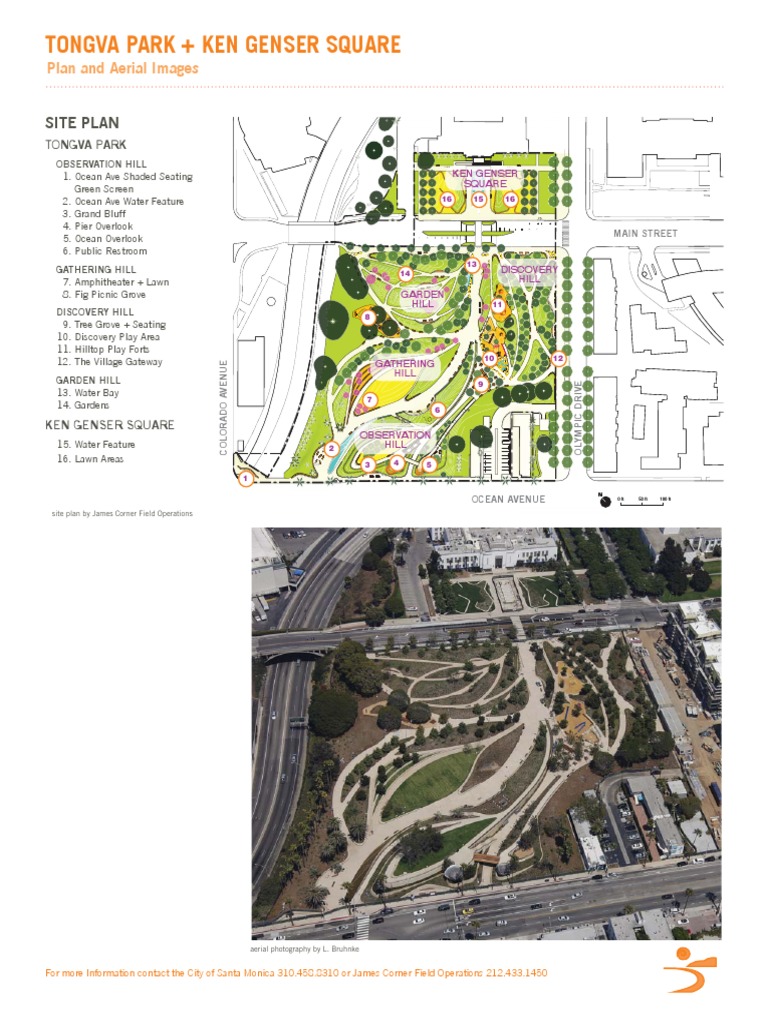 Tongva Park + Ken Genser Square: Site Plan | PDF | Parks | Tourist ...