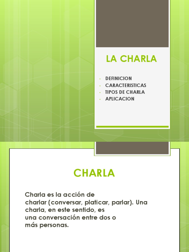 Características y tipos de charla | PDF