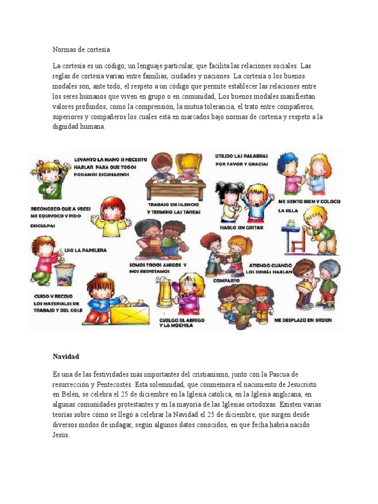Normas de Cortesía y Buenas Prácticas | PDF | Cumpleaños | Pascua de ...