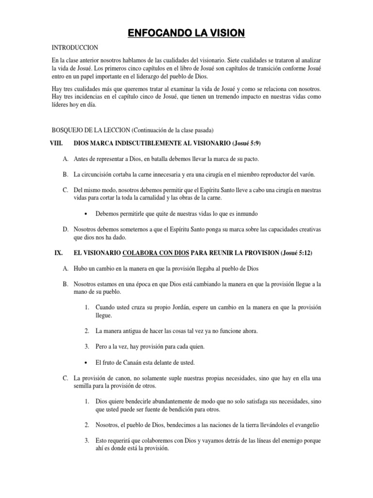 Diez Pasos para Enfocar la Visión | PDF | espíritu Santo | Dios