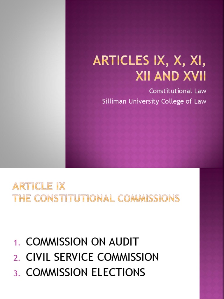 Art IX Constitutional Commissions 2 | PDF | Commission On Elections ...