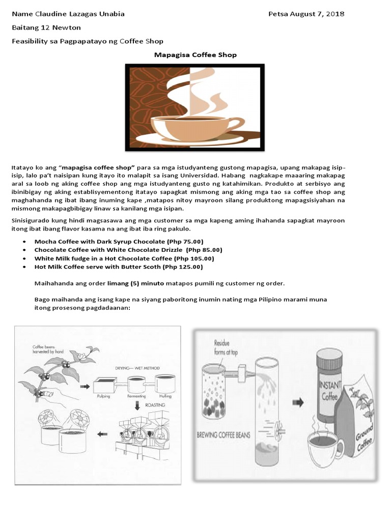 Claudine's Feasibility Study (Filipino) | PDF