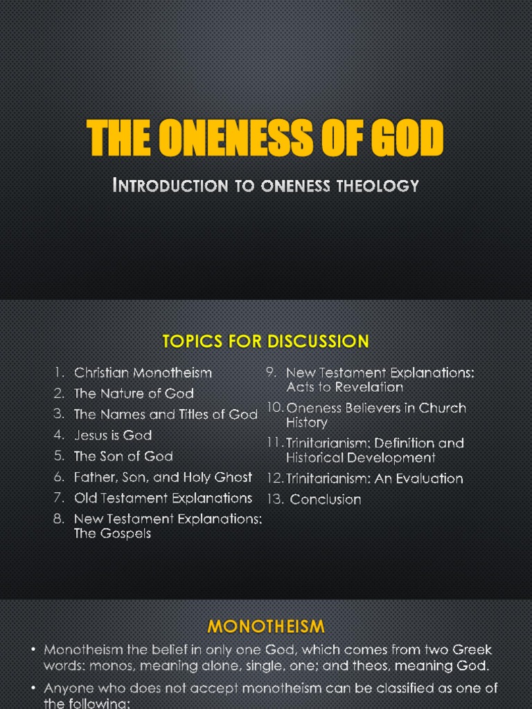 The Oneness of God Chapt 1 | PDF | Religion & Spirituality