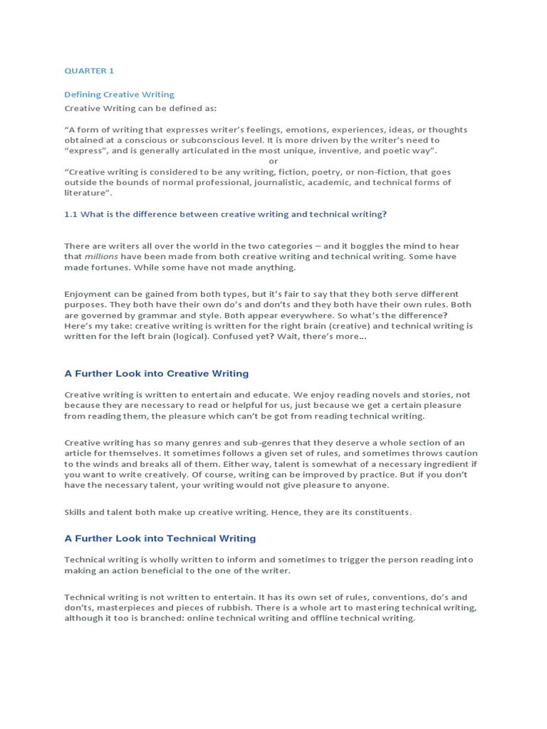 Creative Writing Notes 101 | PDF | Creative Writing | Writers