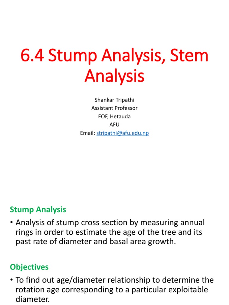 6.4 Stump Analysis, Stem Analysis | PDF | Home & Garden