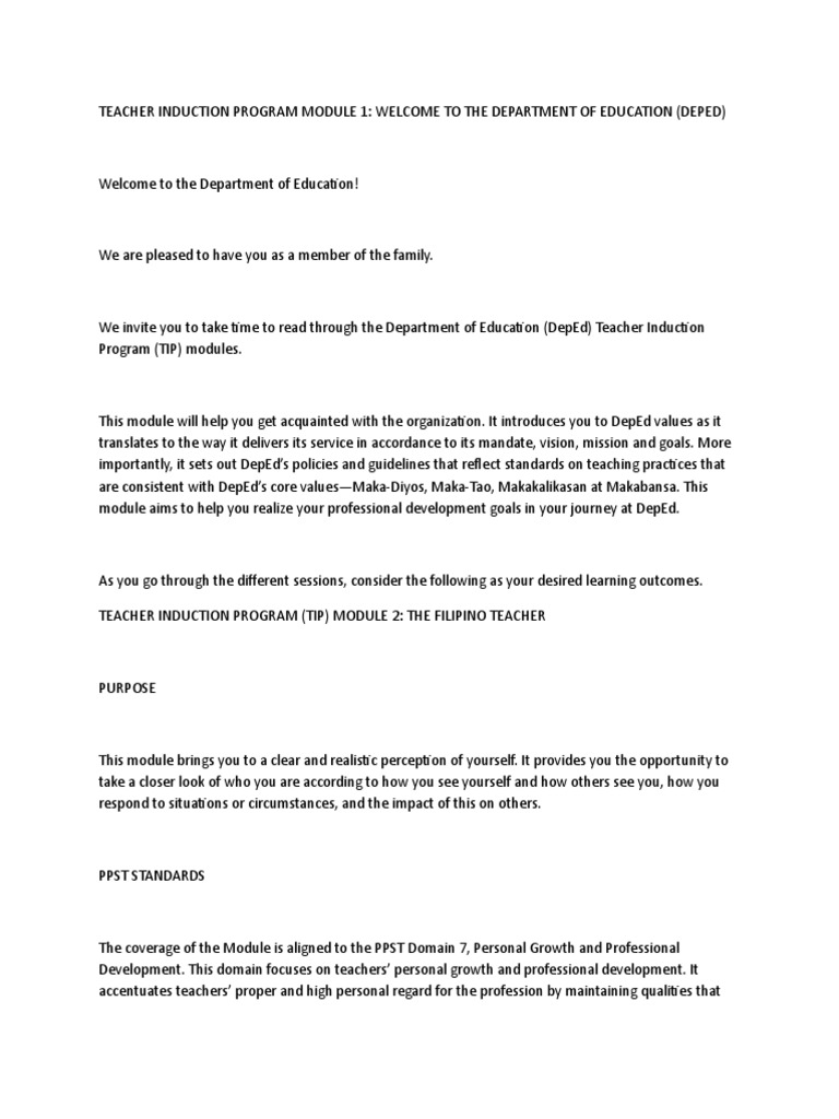 Teacher Induction Program | PDF | Teachers | Personal Development