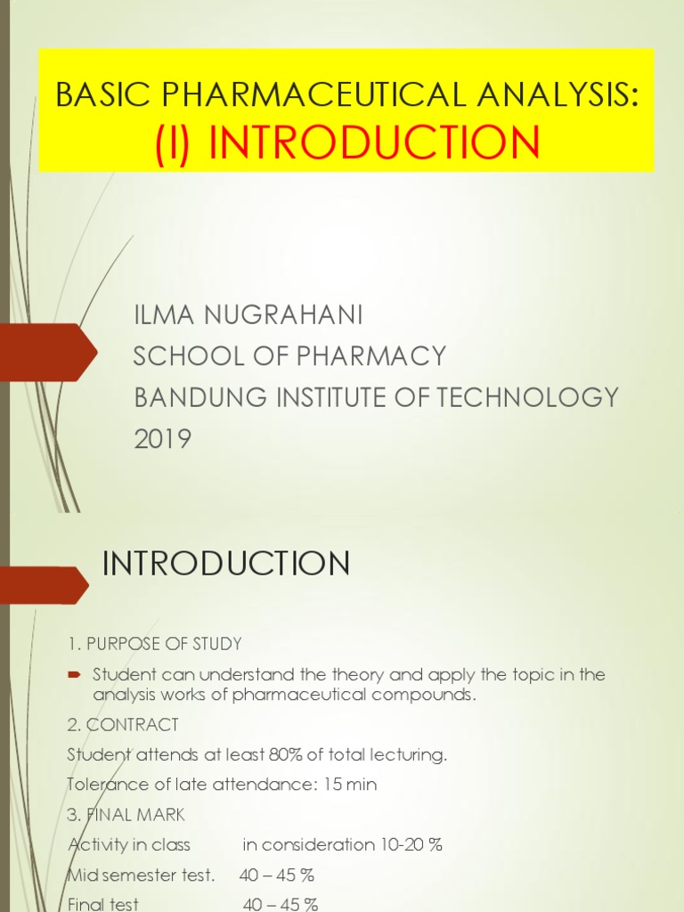 (I) Introduction: Basic Pharmaceutical Analysis | PDF | Data Analysis ...