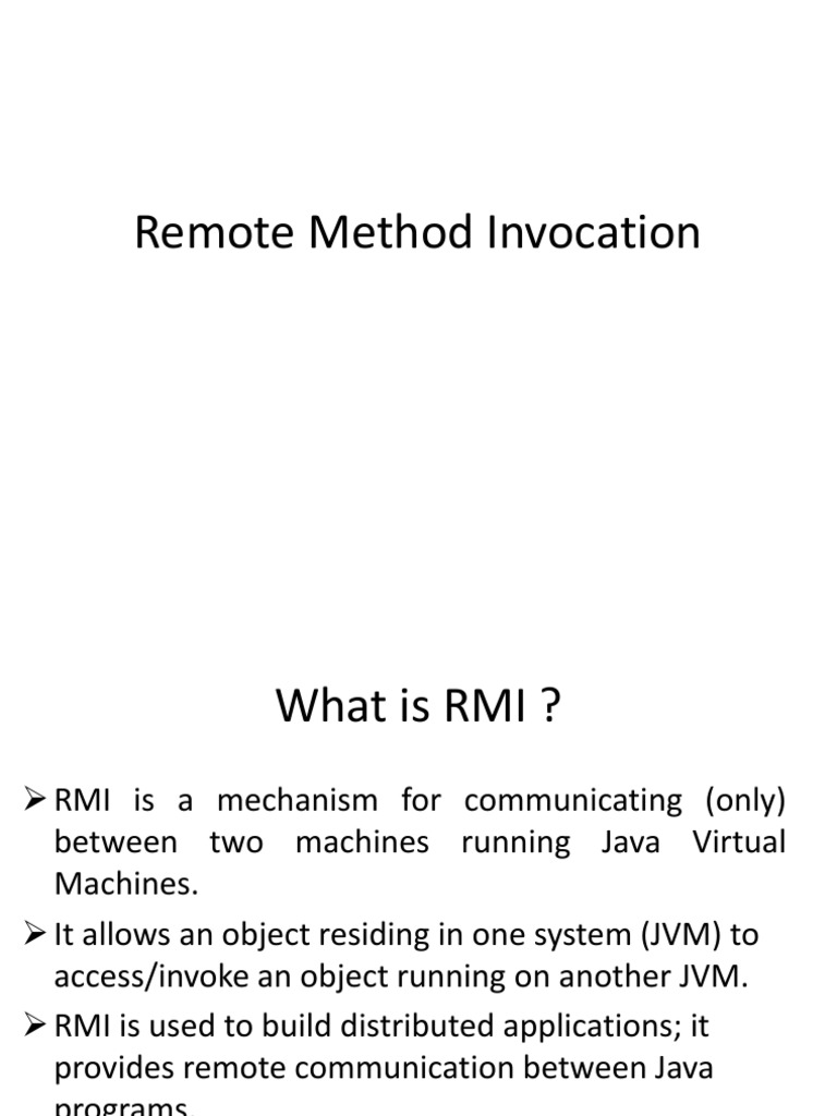 Remote Method Invocation | PDF | Java (Programming Language ...