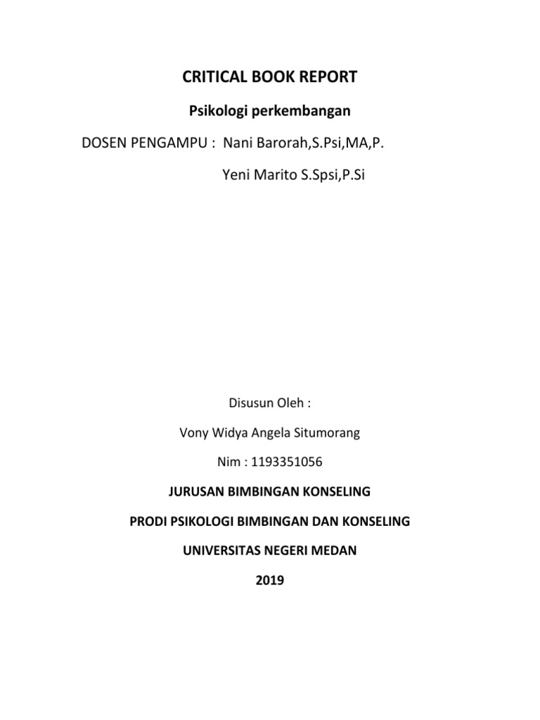 CRITICAL BOOK REPORT - Psikologi Perkembangan | PDF | Karier ...