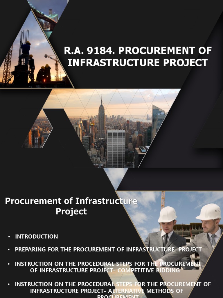 Procurement of Infrastructure Projects | PDF | Procurement | Specification (Technical Standard)