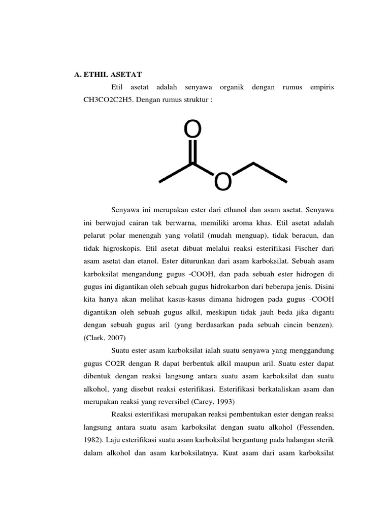 Struktur dan Sintesis Etil Asetat | PDF | Sains & Matematika