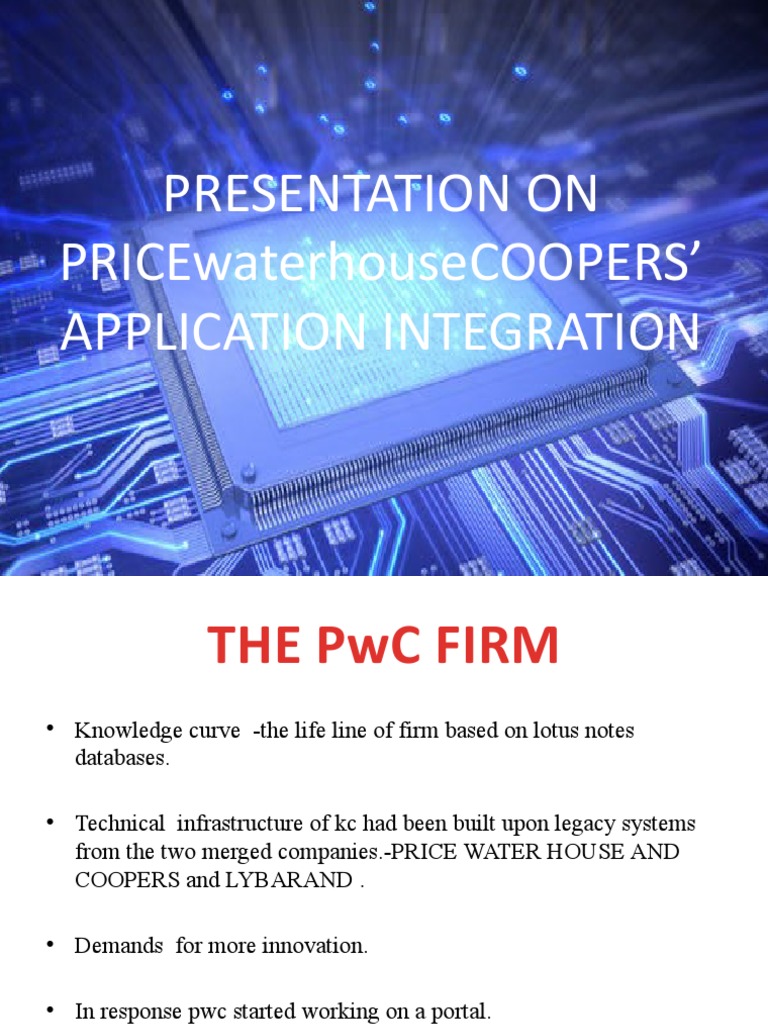Presentation On Pricewaterhousecoopers' Application Integration | PDF ...