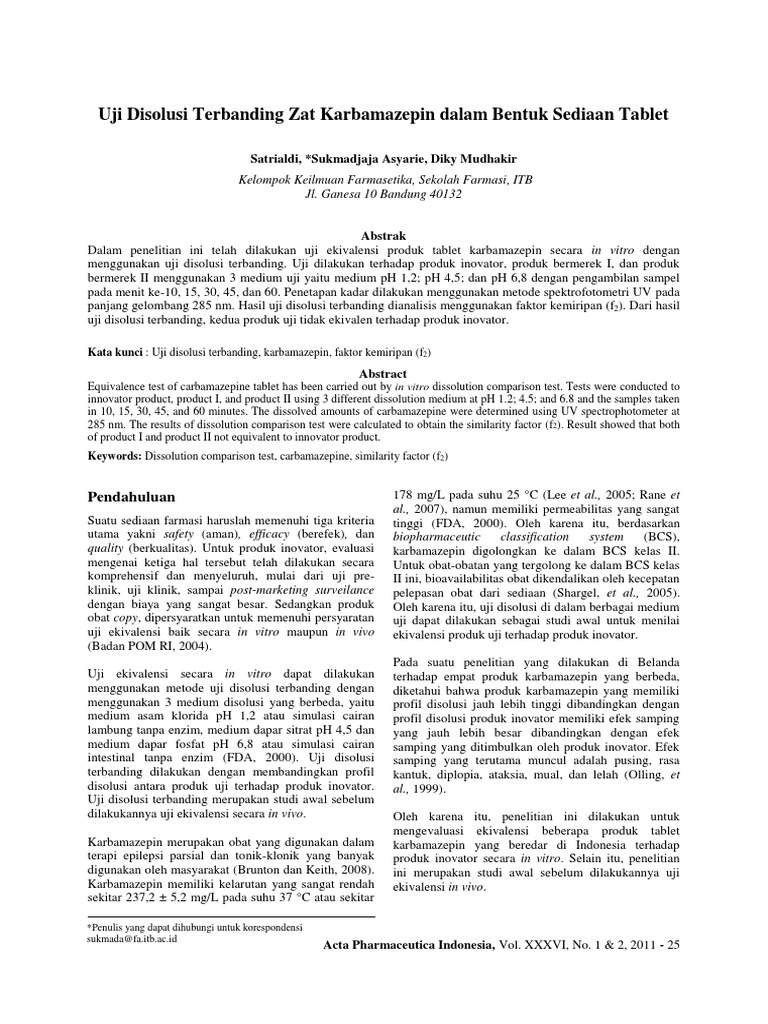 Jurnal Uji Disolusi | PDF