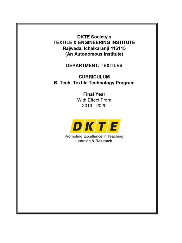 Dkte Syllabus | PDF | Nonwoven Fabric | Electric Power