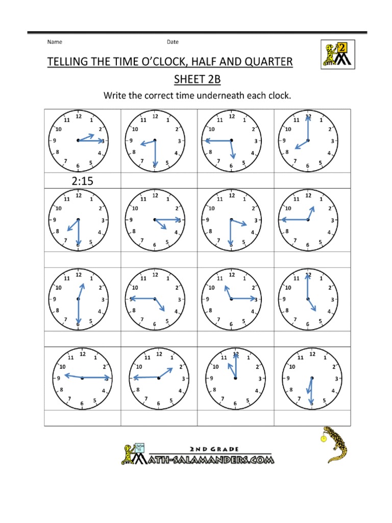 Time Worksheet 3 | PDF