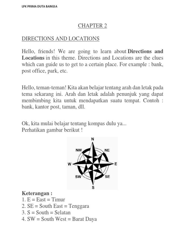 Locations in This Theme. Directions and Locations Are The Clues | PDF