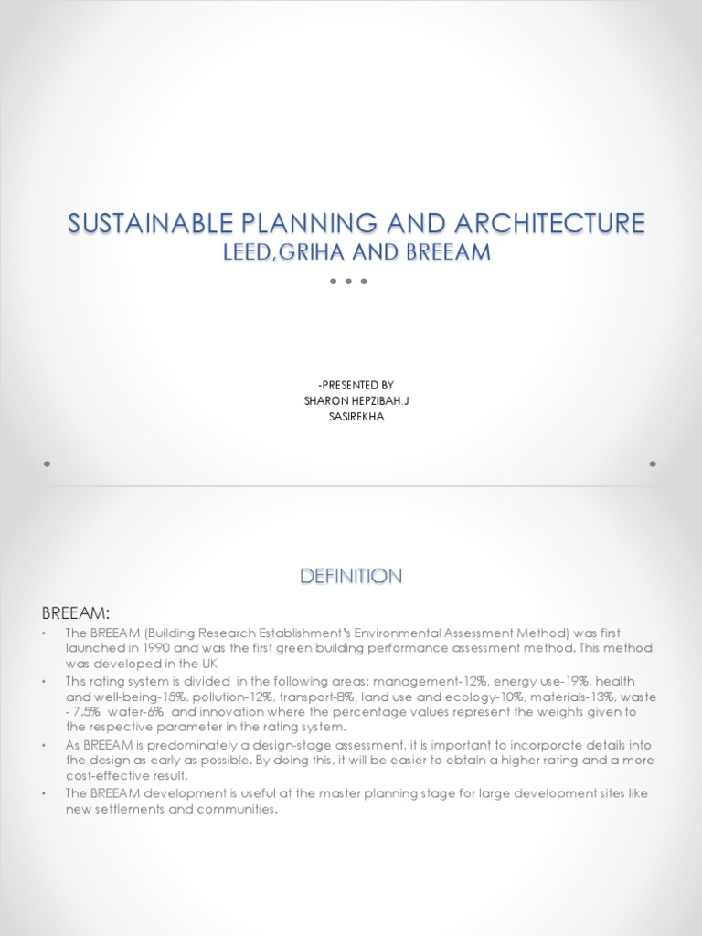 BREEAM and LEED: Sustainable Building Ratings | PDF | Leadership In ...