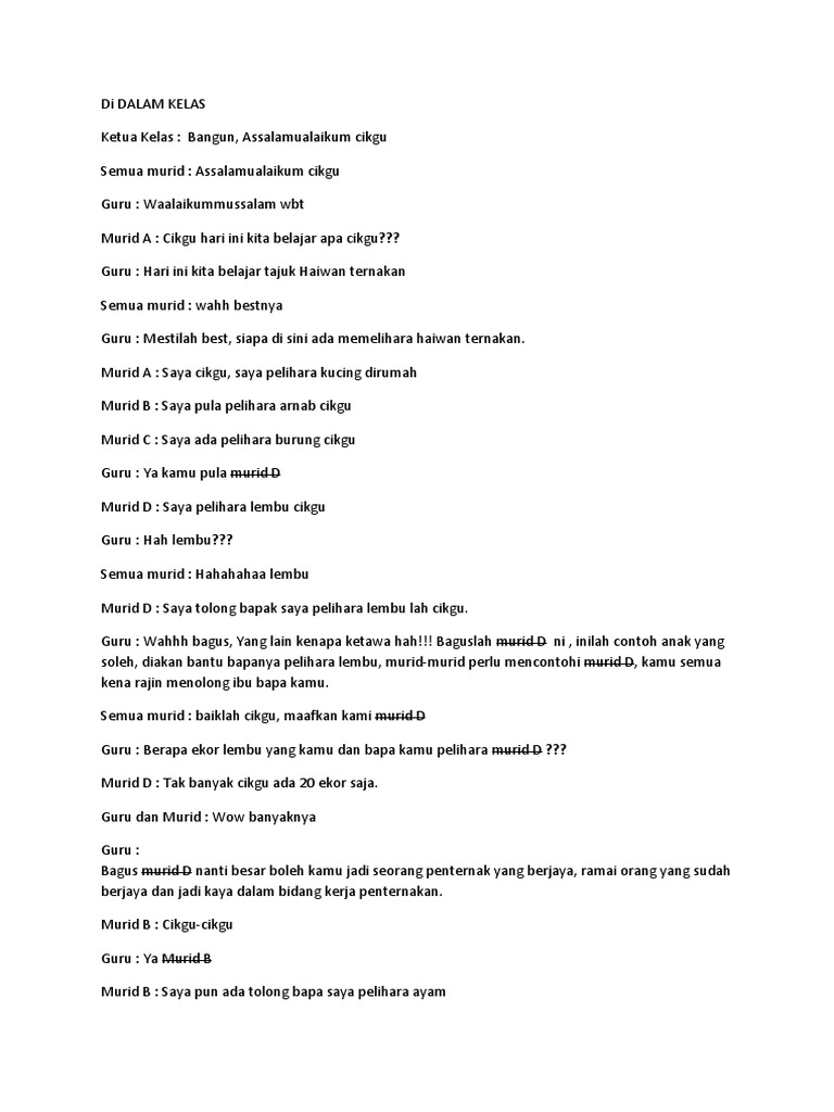 Dialog Dalam Kelas | PDF