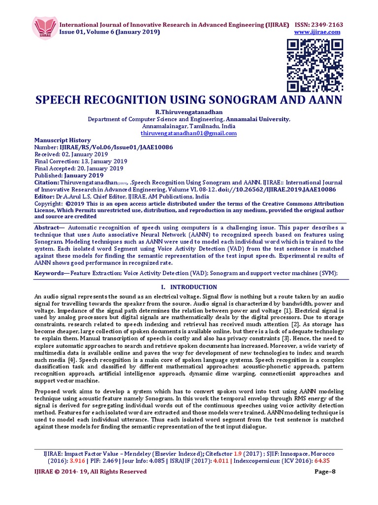 Speech Recognition Using Sonogram and Aann | PDF | Speech Recognition | Artificial Neural Network