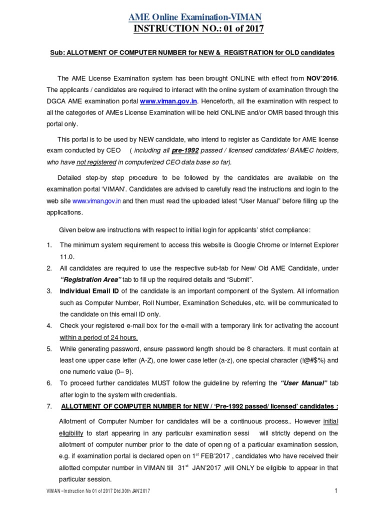 Guidelines for New and Old Candidates to Register and Receive Computer ...