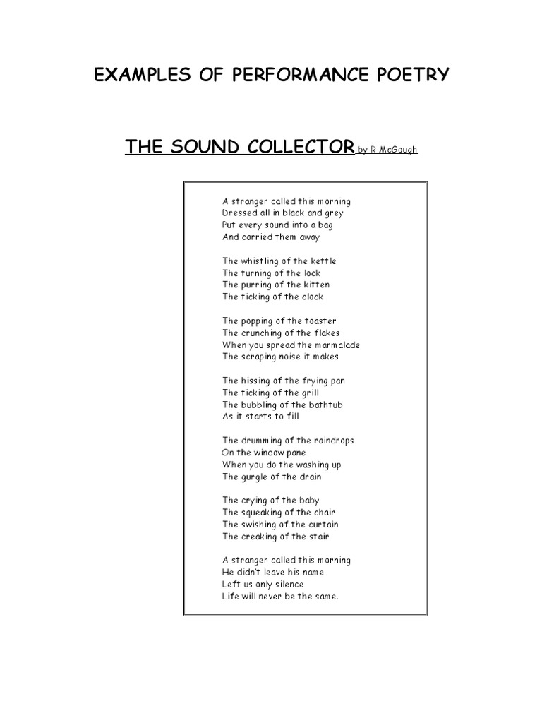 Examples of Performance Poetry | PDF | Nature