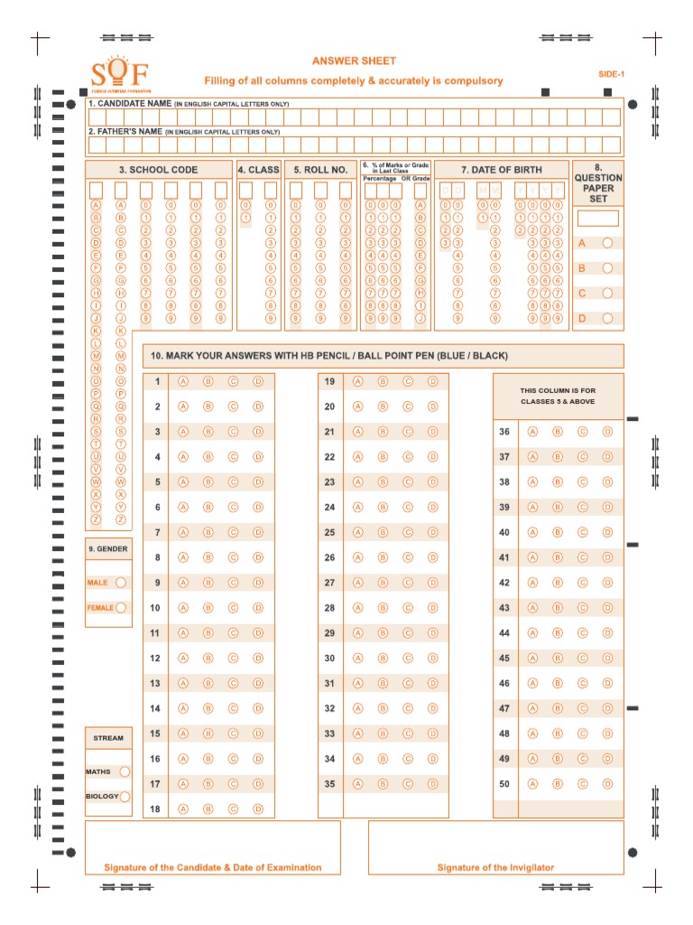 Omr Sheet PDF | PDF