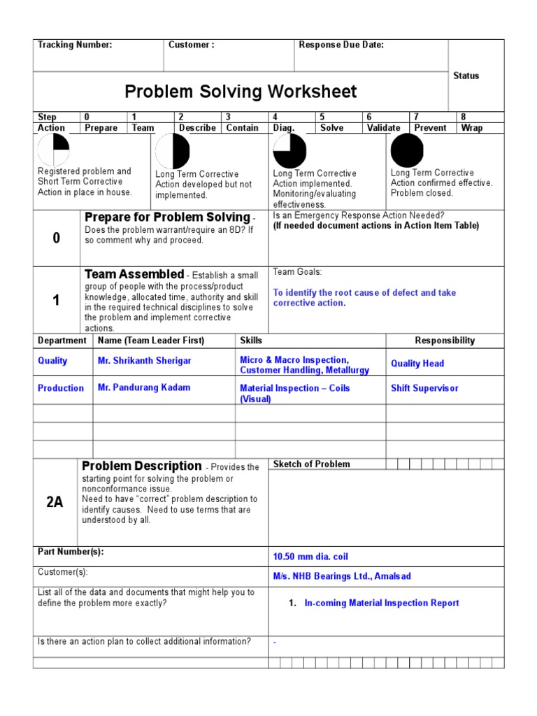 Problem Solving Worksheet | PDF | Causality | Business