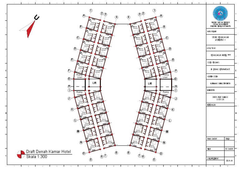 Denah Kamar Hotel Standar 1:300 | PDF