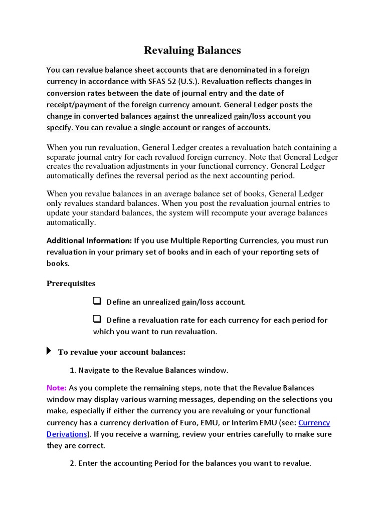 Oracle Revaluation Balances | PDF | Accounts Payable | Revaluation