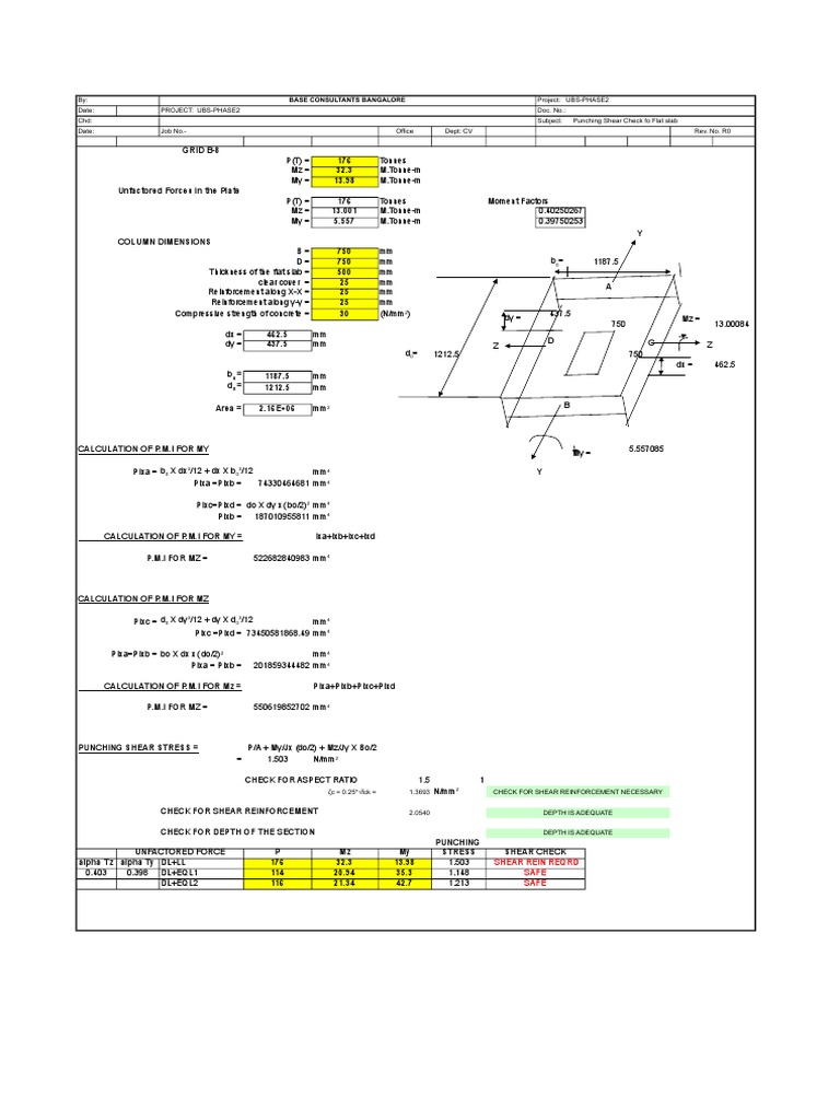 Punching Shear Check for Flat Slab | PDF | Building Engineering ...