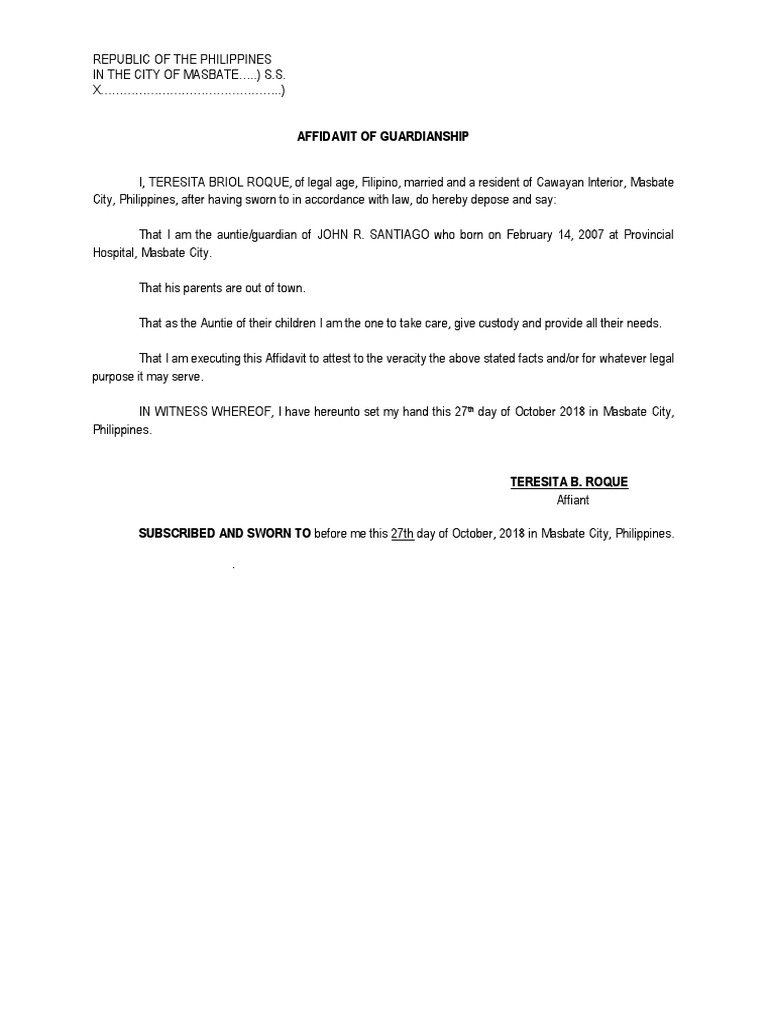 Certificate of Guardianship | PDF