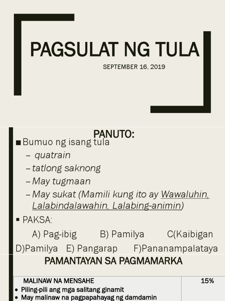 Pagsulat NG Tula | PDF