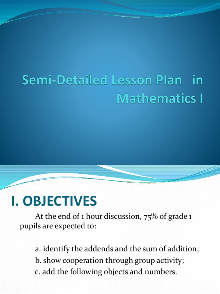 Semi Detailed Lesson Plan in Mathematics I | PDF