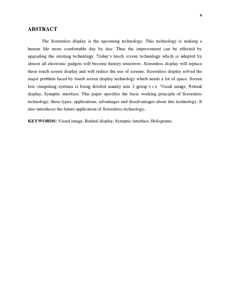Screenless Display Technology Overview | PDF | Computer Monitor ...