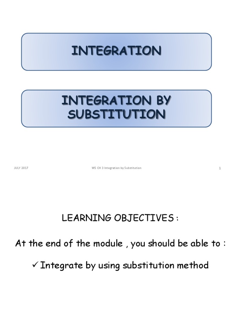 Integration by Substitution: Examples and Applications | PDF | Integral ...