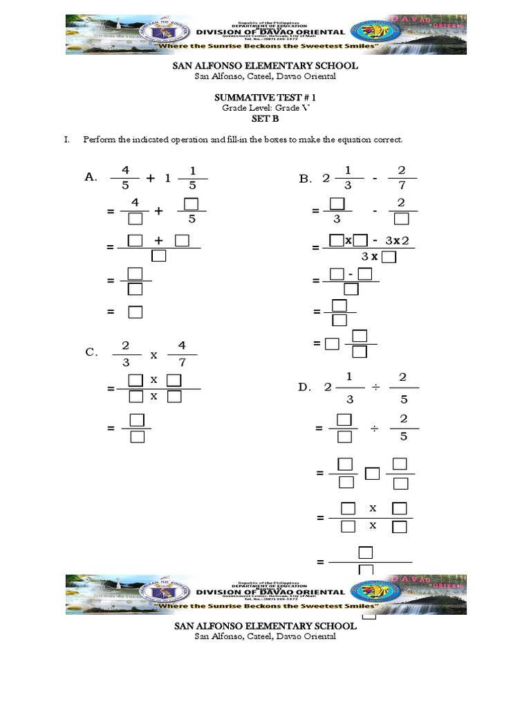 First Summative Test in Math (2nd Grading) | PDF | Teaching Mathematics