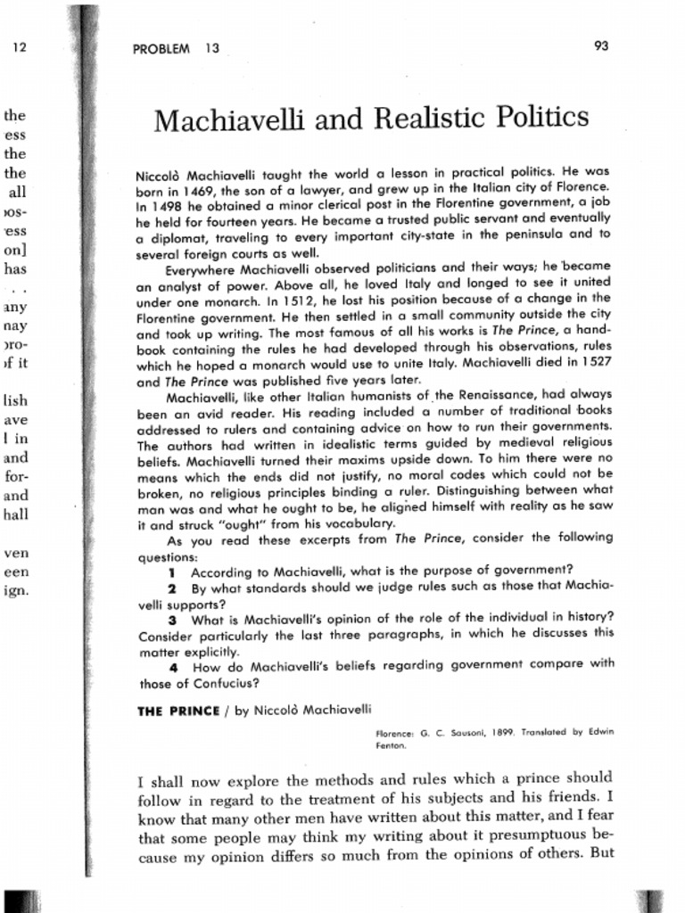 Machiavelli's Political Insights | PDF | Law