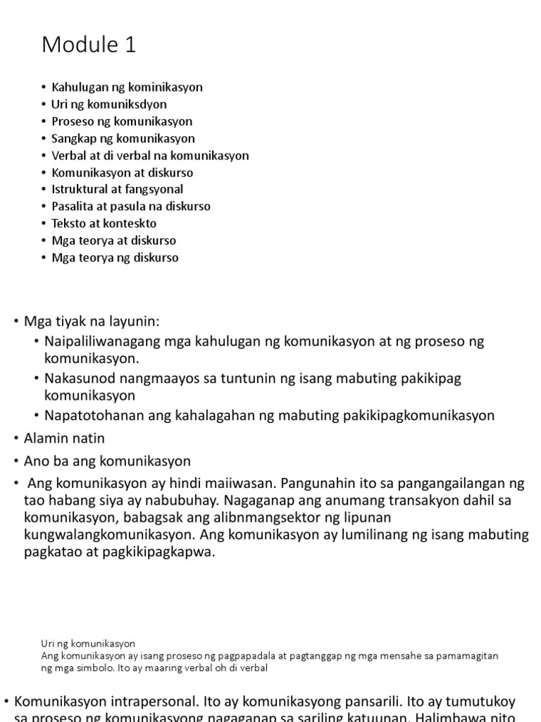 Module 1 Fil101 | PDF