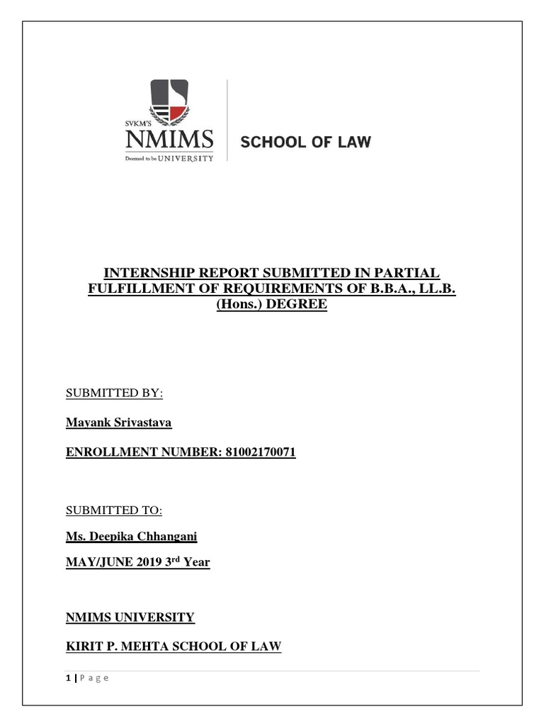Internship Report | PDF | Witness | Judge