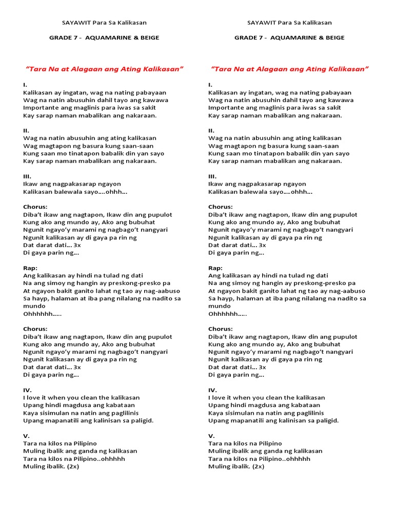 SAYAWIT para Sa Kalikasan | PDF