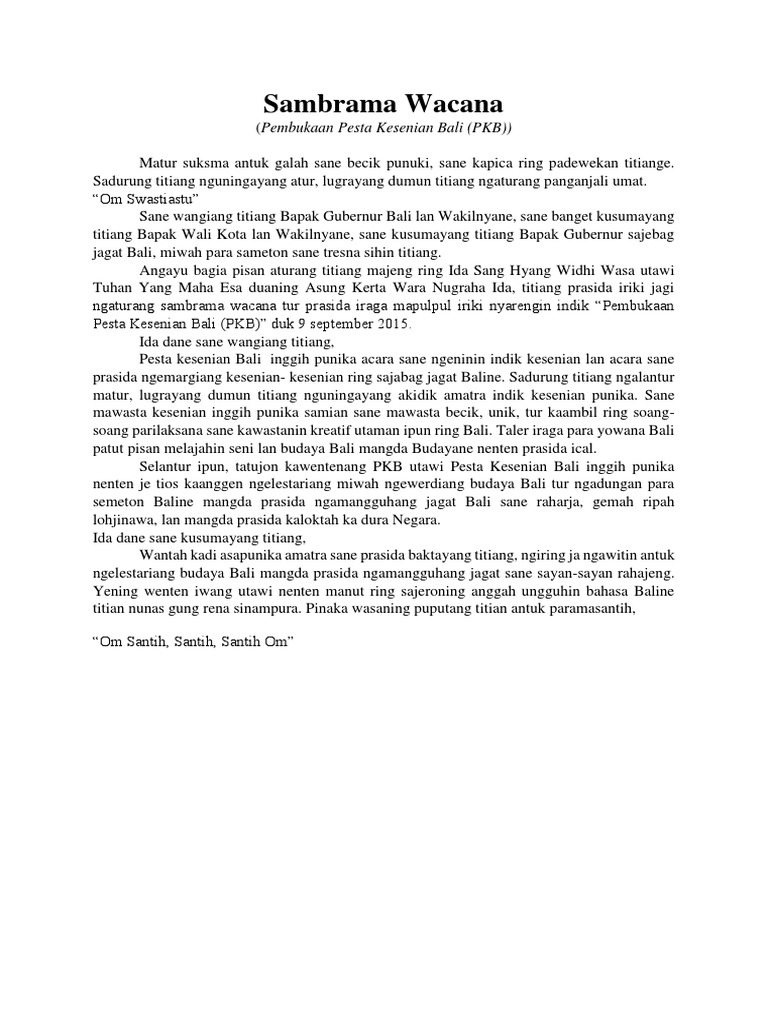 Contoh Sembrama Wacana | PDF